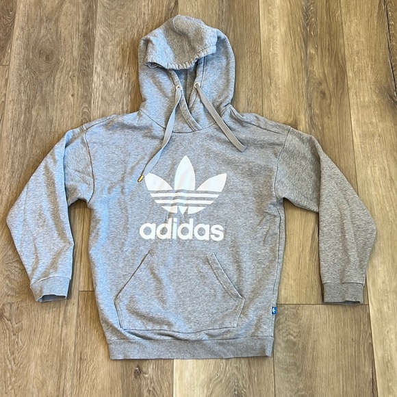 adidas | Shirts | Gray Trefoil Adidas Hoodie | Poshmark